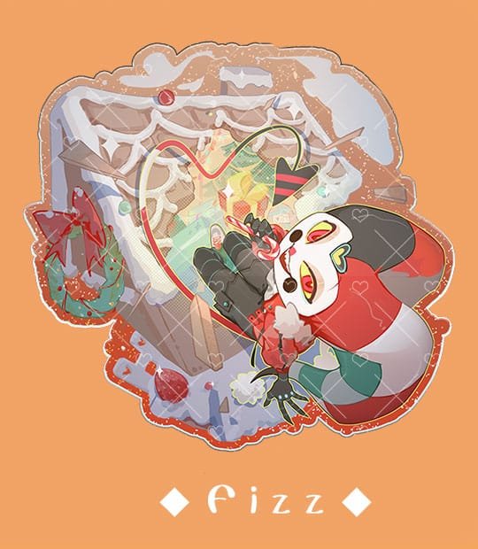 [Helluva Boss] Christmas Glitter Epoxy Acrylic Keychain – BrainJuiceArt